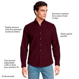 LANDS' END Feincordhemd, Herren, size: regular, Rot, Baumwolle, by Lands' End