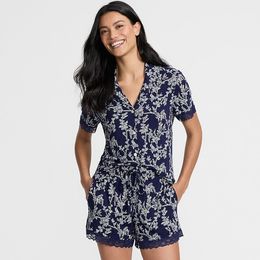 LANDS' END Pyjama-Set mit Shorts und Cooling-Finish, Damen, size: regular, Blau, by Lands' End