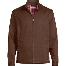 LANDS' END Harrington-Jacke, Herren, size: regular, Braun, Elasthan/Baumwoll-Mischung/Polyester-Mischung, by Lands' End