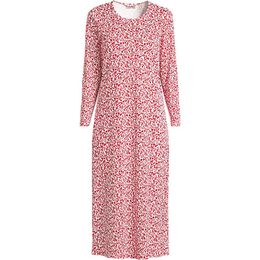 LANDS' END Wadenlanges Langarm-Nachthemd aus reiner Baumwolle f&uuml;r Damen in Plus-Gr&ouml;&szlig;e, Damen, size: plus, Rot, Baumwolle, by Lands' End