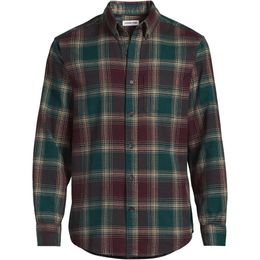Flanellhemd Flagship Classic Fit in Tall-Gr&ouml;&szlig;e, Herren, size: tall, Gr&uuml;n, Baumwolle, by Lands' End