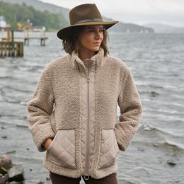 LANDS' END Teddyfleecejacke mit Stepptaschen in Petite-Gr&ouml;&szlig;e, Damen, size: petite, Beige, Polyester, by Lands' End