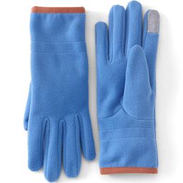 Wasserabweisende Anyweather Fleece-Handschuhe, Damen, size: regular, Blau, Polyester, by Lands' End