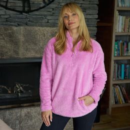 LANDS' END Pl&uuml;schfleece-Pullover mit Rei&szlig;verschluss f&uuml;r Damen in Petite-Gr&ouml;&szlig;e, Damen, size: petite, Pink, Polyester, by Lands' End