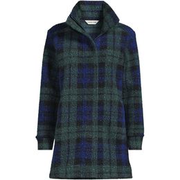 LANDS' END Gemusterte Boucl&eacute;-Jacke, Damen, size: regular, Gr&uuml;n, Polyester, by Lands' End