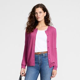 LANDS' END Merino-Cardigan f&uuml;r Damen in Petite-Gr&ouml;&szlig;e, Damen, size: petite, Pink, Wolle, by Lands' End