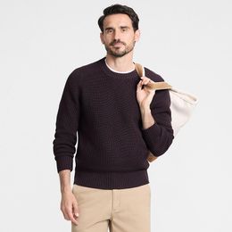 LANDS' END Drifter Strukturstrick-Pullover f&uuml;r Herren, Herren, size: regular, Rot, Baumwolle, by Lands' End