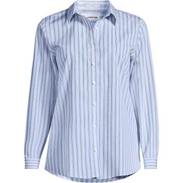LANDS' END B&uuml;gelfreie Baumwoll-Bluse in Plus-Gr&ouml;&szlig;e, Damen, size: plus, Blau, Baumwolle, by Lands' End