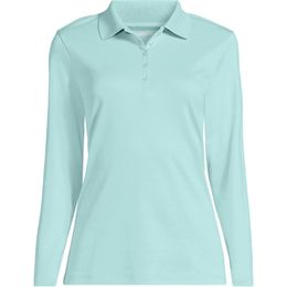 LANDS' END Supima-Poloshirt mit langen &Auml;rmeln f&uuml;r Damen, Damen, size: regular, Gr&uuml;n, Baumwolle, by Lands' End