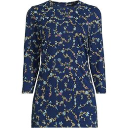 LANDS' END Supima-Shirt mit 3/4-&Auml;rmeln f&uuml;r Damen, Damen, size: regular, Blau, Baumwolle, by Lands' End