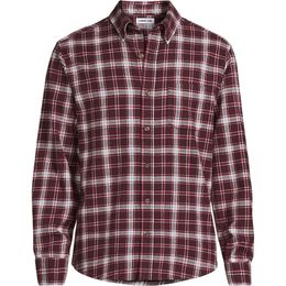LANDS' END Flanellhemd Flagship Classic Fit, Herren, size: regular, Rot, Baumwolle, by Lands' End