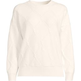 CashTouch Pullover mit Rautenmuster, Damen, size: regular, Elfenbein, Baumwoll-Mischung/Polyester-Mischung/Nylon-Mischung, by Lands' End