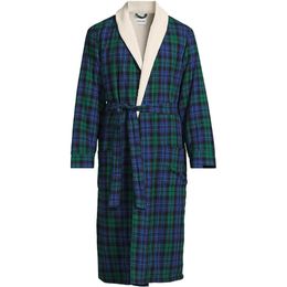 LANDS' END Flanell-Bademantel mit Teddyfutter f&uuml;r Herren, Herren, size: regular, Blau, Baumwolle, by Lands' End