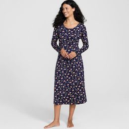 Supima Nachthemd, Damen, size: regular, Blau, Baumwolle, by Lands' End