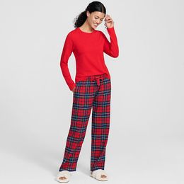 LANDS' END Pyjama-Set mit Flanellhose in Petite-Gr&ouml;&szlig;e f&uuml;r Damen, Damen, size: petite, Rot, Baumwolle/Baumwoll-Mischung/Viskose-Mischung, by Lands' End