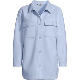 Soft Fleece Hemdjacke in Plus-Gr&ouml;&szlig;e, Damen, size: plus, Blau, Polyester, by Lands' End
