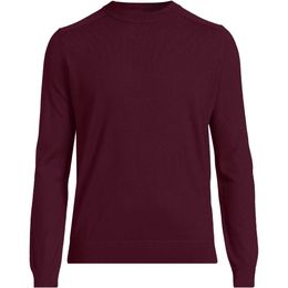 LANDS' END Merino-Rundhalspullover f&uuml;r Herren, Herren, size: regular, Rot, Wolle, by Lands' End
