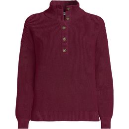 LANDS' END Henley-Pullover Drifter mit Knopfreihe in Plus-Gr&ouml;&szlig;e, Damen, size: plus, Rot, Baumwolle, by Lands' End