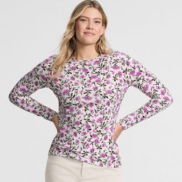 LANDS' END Shirt aus Baumwolle/Modal-Mix mit Rundausschnitt f&uuml;r Damen, Damen, size: regular, Elfenbein, Elasthan/Baumwolle Modal, by Lands' End