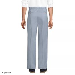 LANDS' END B&uuml;gelleichte Chinos mit Komfortbund, Herren, size: regular, Blau, Baumwolle, by Lands' End