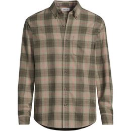 LANDS' END Flanellhemd Flagship Classic Fit, Herren, size: regular, Gr&uuml;n, Baumwolle, by Lands' End