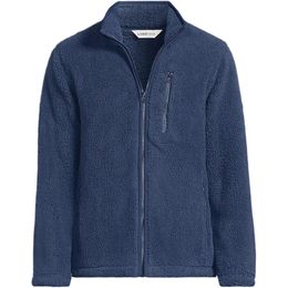 LANDS' END Sherpa-Fleecejacke, Herren, size: regular, Blau, Polyester, by Lands' End