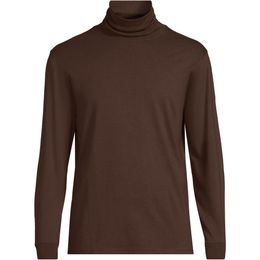 LANDS' END Super-T Rollkragenshirt f&uuml;r Herren, Classic Fit, Herren, size: regular, Braun, Baumwolle, by Lands' End
