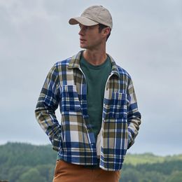 LANDS' END Hemdjacke aus Fleece f&uuml;r Herren, Herren, size: regular, Gr&uuml;n, Polyester, by Lands' End