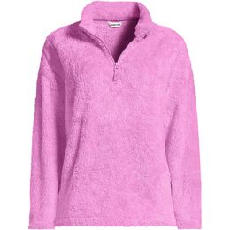 Pl&uuml;schfleece-Pullover mit Rei&szlig;verschluss f&uuml;r Damen in Plus-Gr&ouml;&szlig;e, Damen, size: plus, Pink, Polyester, by Lands' End