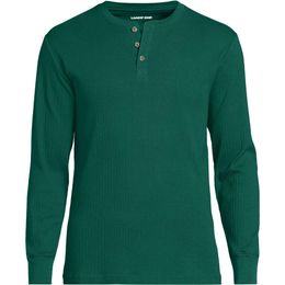 LANDS' END Henley-Schlafshirt f&uuml;r Herren, Herren, size: regular, Gr&uuml;n, Baumwolle, by Lands' End