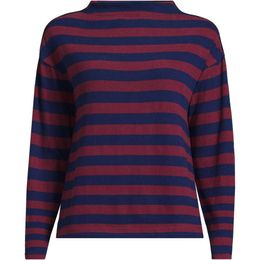 LANDS' END Lang&auml;rmeliges Maritimshirt mit Stehbund in Plus-Gr&ouml;&szlig;e, Damen, size: plus, Rot, Baumwolle, by Lands' End
