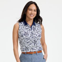 LANDS' END &Auml;rmelloses Supima-Poloshirt f&uuml;r Damen in Petite-Gr&ouml;&szlig;e, Damen, size: petite, Blau, Baumwolle, by Lands' End