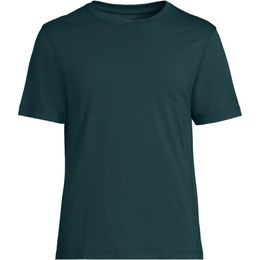 LANDS' END Supima Kurzarm-Shirt mit Rundhalsausschnitt f&uuml;r Herren, Herren, size: regular, Gr&uuml;n, Baumwolle, by Lands' End