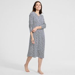 LANDS' END Wadenlanges Langarm-Nachthemd aus reiner Baumwolle f&uuml;r Damen in Petite-Gr&ouml;&szlig;e, Damen, size: petite, Elfenbein, Baumwolle, by Lands' End
