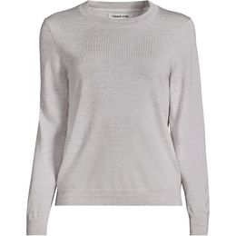 LANDS' END Merino-Pullover f&uuml;r Damen, Damen, size: regular, Grau, Wolle, by Lands' End