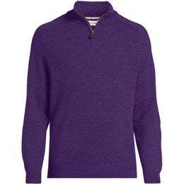 Rei&szlig;verschluss-Pullover aus Lambswool, Herren, size: regular, Lila, Wolle, by Lands' End