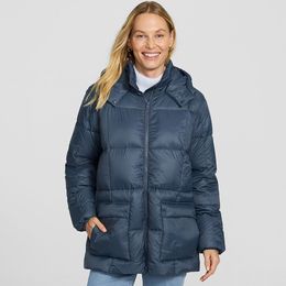 LANDS' END Ultraleichte verstaubare Wanderweight Daunen-Kapuzenjacke in Petite-Gr&ouml;&szlig;e, Damen, size: petite, Blau, Nylon, by Lands' End