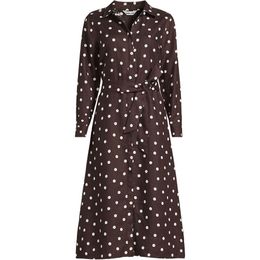 LANDS' END Premium Reinleinen-Midikleid f&uuml;r Damen in Plus-Gr&ouml;&szlig;e, Damen, size: plus, Braun, by Lands' End