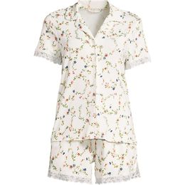LANDS' END Pyjama-Set mit Shorts und Cooling-Finish, Damen, size: regular, Elfenbein, by Lands' End