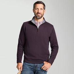 LANDS' END Rei&szlig;verschluss-Pullover aus Bedford-Ripp f&uuml;r Herren, Herren, size: regular, Rot, Baumwolle, by Lands' End