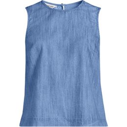LANDS' END &Auml;rmelloses Top aus Lyocell-Mix in Plus-Gr&ouml;&szlig;e, Damen, size: plus, Blau, Baumwolle/Lyocell (Viskose), by Lands' End