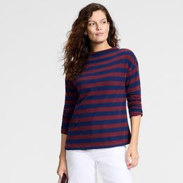 LANDS' END Lang&auml;rmeliges Maritimshirt mit Stehbund, Damen, size: regular, Rot, Baumwolle, by Lands' End