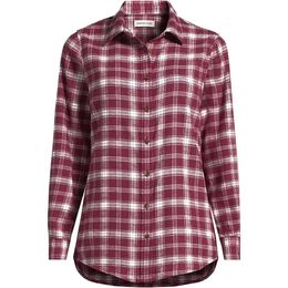 LANDS' END Boyfriend-Bluse aus Flanell, Damen, size: regular, Rot, Baumwolle, by Lands' End