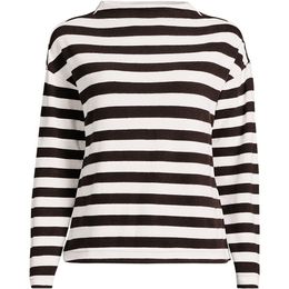 LANDS' END Lang&auml;rmeliges Maritimshirt mit Stehbund in Plus-Gr&ouml;&szlig;e, Damen, size: plus, Elfenbein, Baumwolle, by Lands' End