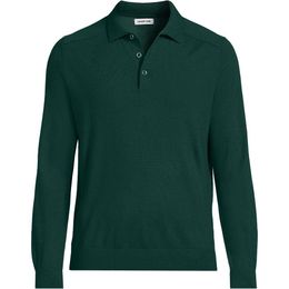 LANDS' END Merino-Polopullover f&uuml;r Herren, Herren, size: regular, Gr&uuml;n, Wolle, by Lands' End