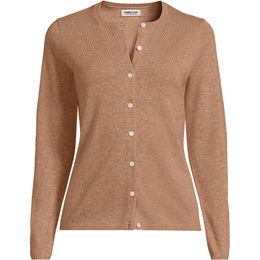 LANDS' END Kaschmir-Cardigan mit rundem Ausschnitt in Plus-Gr&ouml;&szlig;e, Damen, size: plus, Beige, Kaschmir, by Lands' End