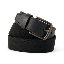 LANDS' END Stretch-G&uuml;rtel f&uuml;r Herren, Herren, size: regular, Schwarz, Gummi/Polyester-Mischung, by Lands' End