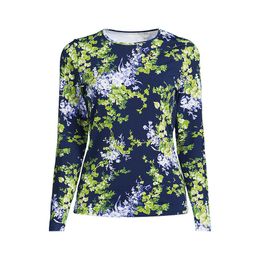 LANDS' END Schnelltrocknendes UPF 50 Sonnenschutz-Badeshirt f&uuml;r Damen in Plus-Gr&ouml;&szlig;e, Damen, size: plus, Blau, Nylon-Mischung, by Lands' End