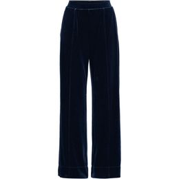 LANDS' END Samthose mit weitem Bein in Plus-Gr&ouml;&szlig;e, Damen, size: plus, Blau, Polyester-Mischung, by Lands' End