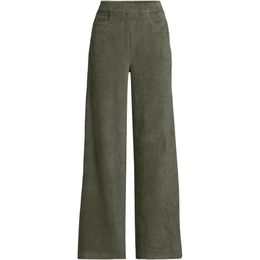 LANDS' END Stretchcord-Hose SPORT KNIT mit weitem Bein in Plus-Gr&ouml;&szlig;e, Damen, size: plus, Gr&uuml;n, Baumwoll-Mischung/Polyester-Mischung, by Lands' End